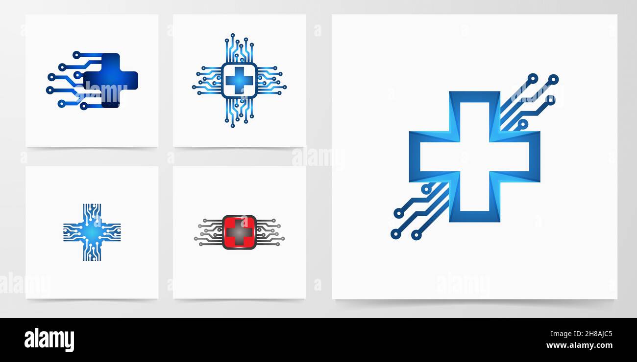Set Medical cross technology Logo Stock Vector Image & Art - Alamy