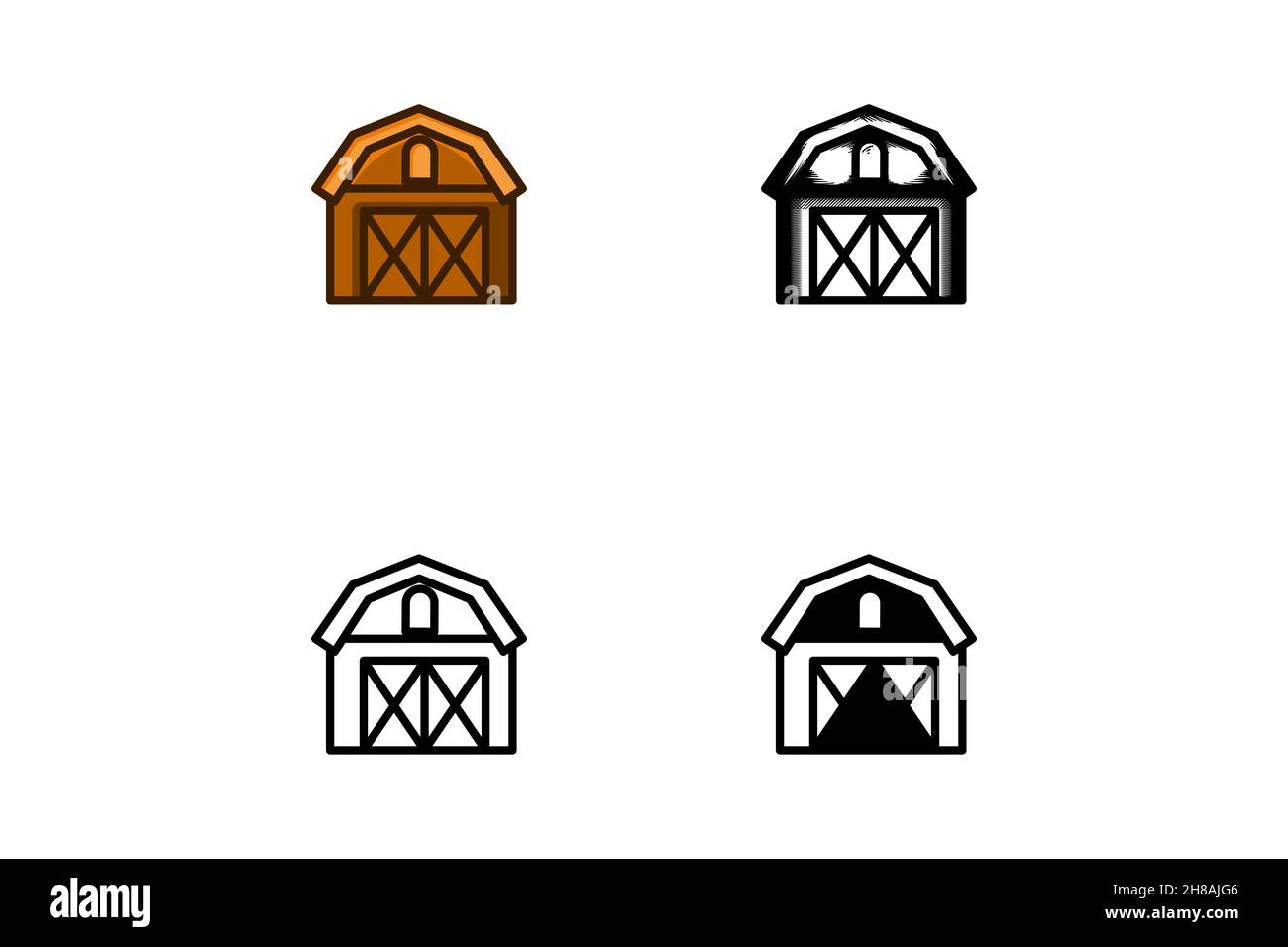 Barn Farm Minimalist Vintage Retro Golden Line Art Logo design Stock Vector Image & Art - Alamy