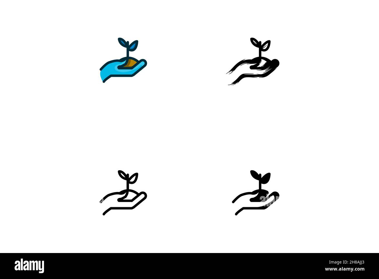 hand seed isolated on white background, vector illustration Stock ...