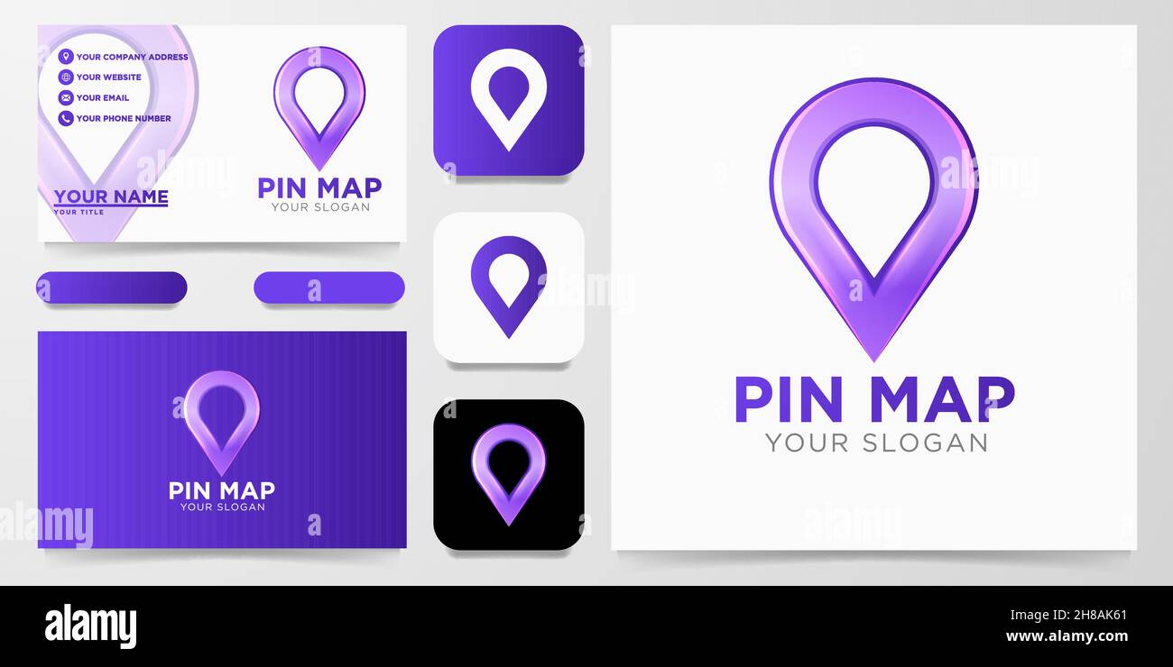 Pin Map Logo Design Stock Vector Image & Art - Alamy