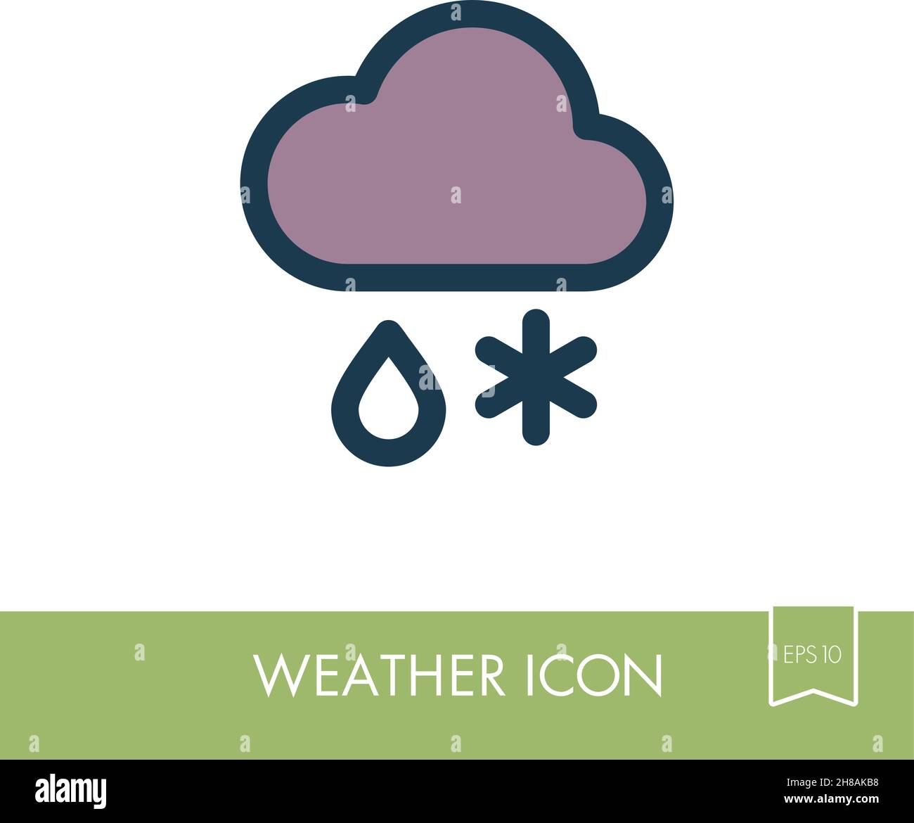 Cloud with Snow outline icon. Meteorology. Weather. Vector illustration ...
