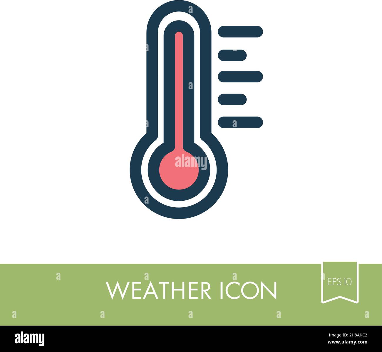 Thermometer Heat Hot outline icon. Meteorology. Weather. Vector ...