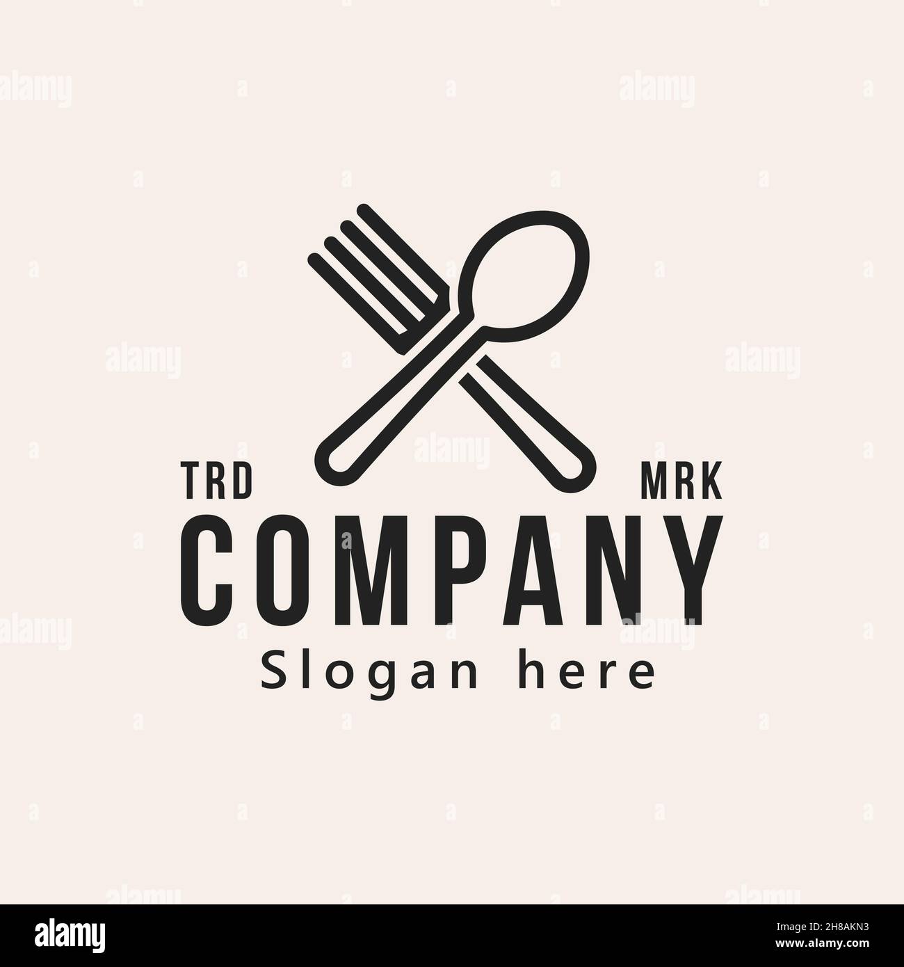 Spoon Fork Restaurant Dinner Dish Menu logo Design Illustration Stock ...