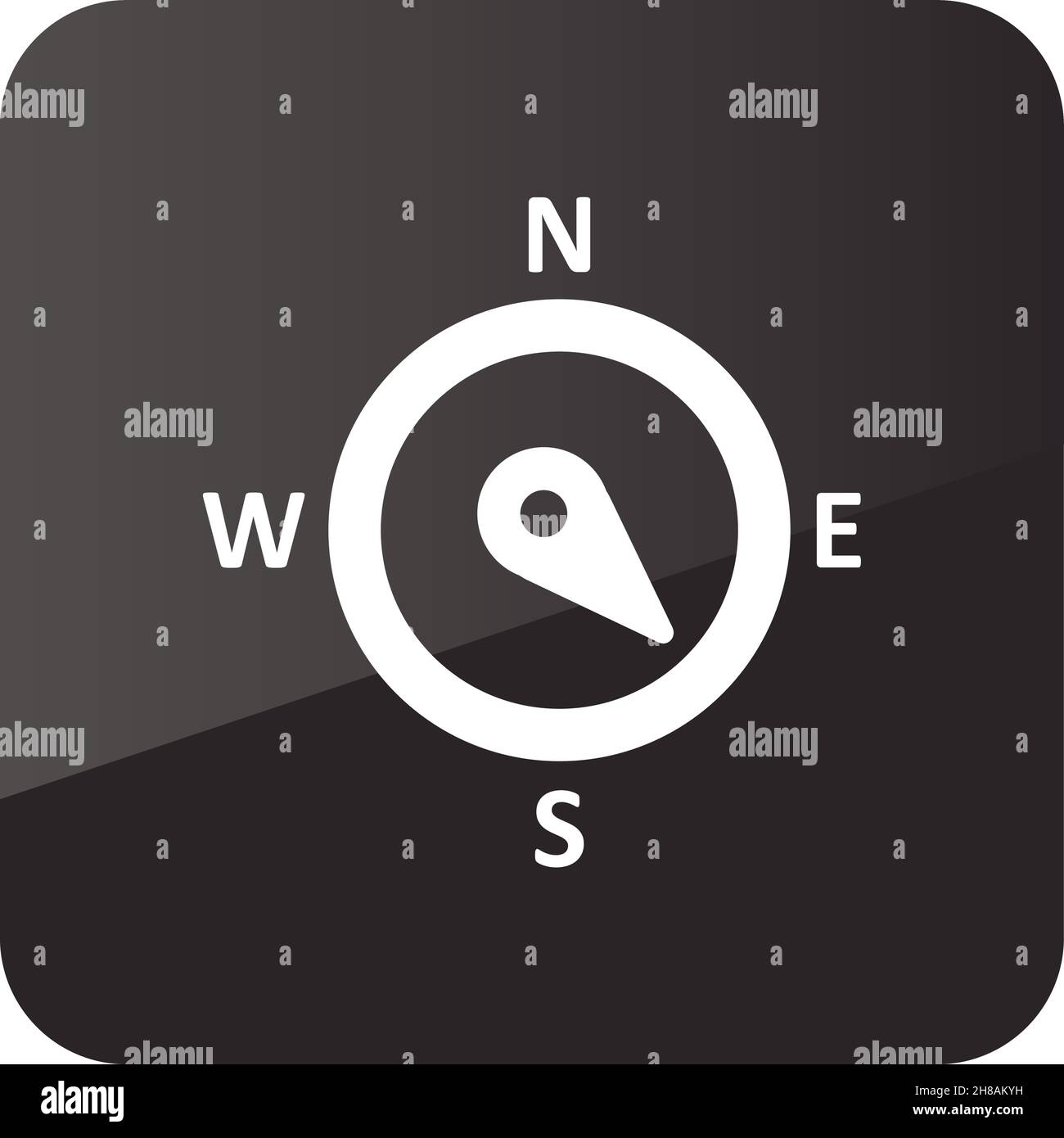 Compass wind rose outline icon. Direction southeast. Meteorology ...