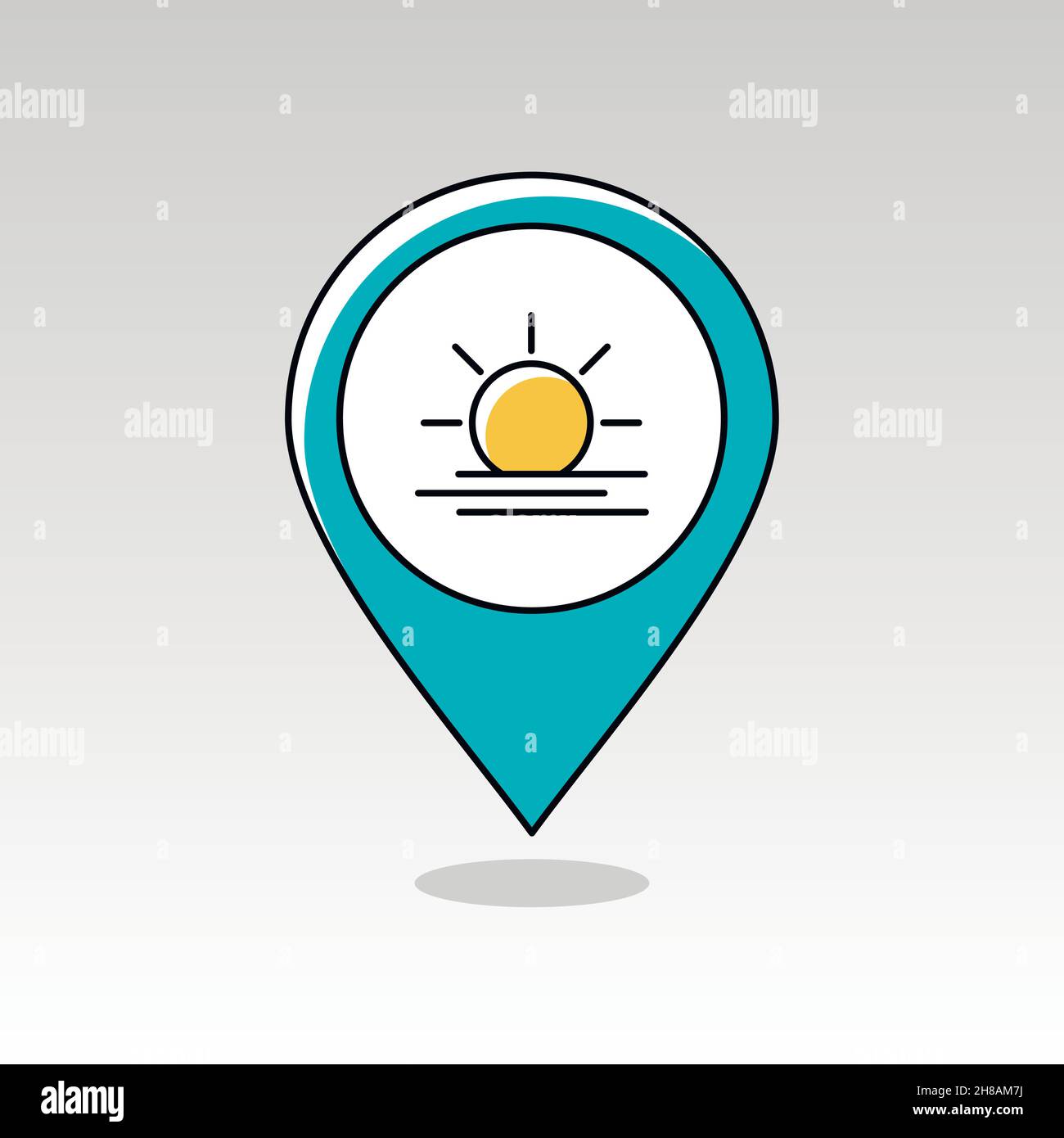 Map pointer solar energy icon hi-res stock photography and images - Alamy