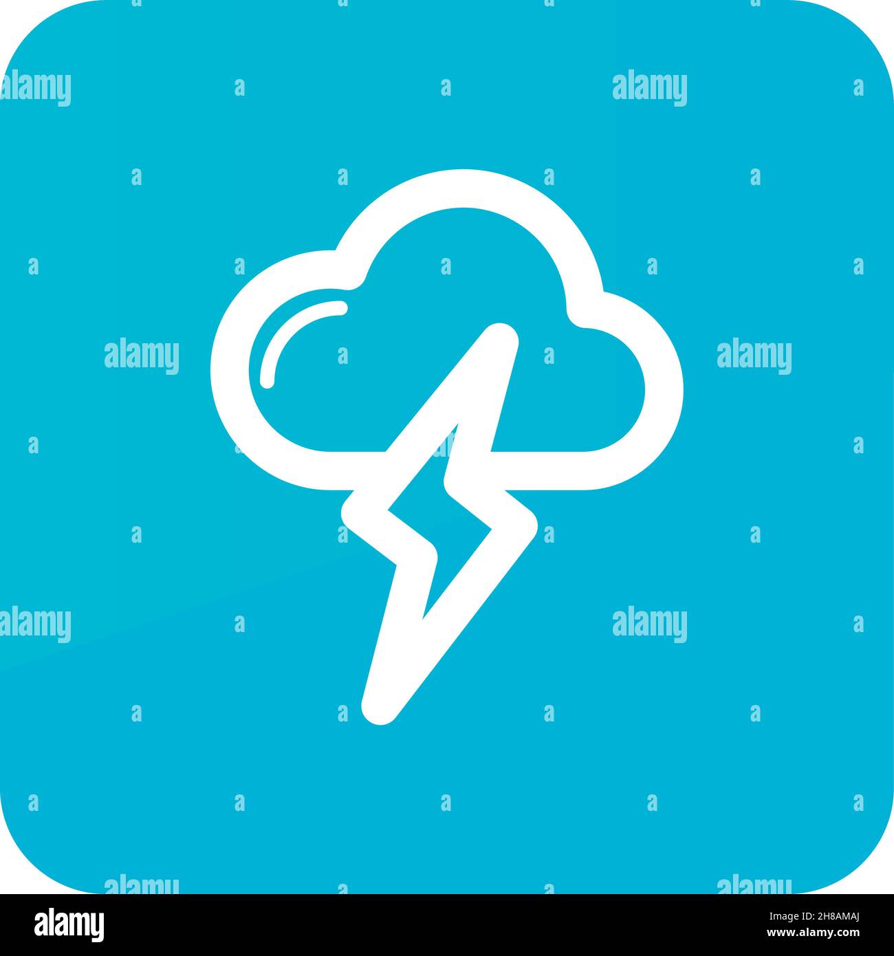 Cloud Lightning outline icon. Meteorology. Weather. Vector illustration ...