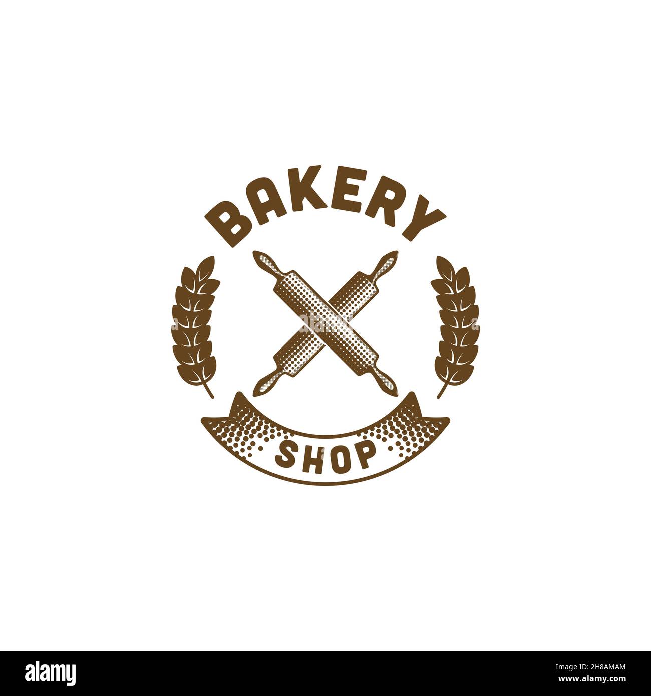 crossed rolling pin, vintage bakery logo Ideas. Inspiration logo design ...