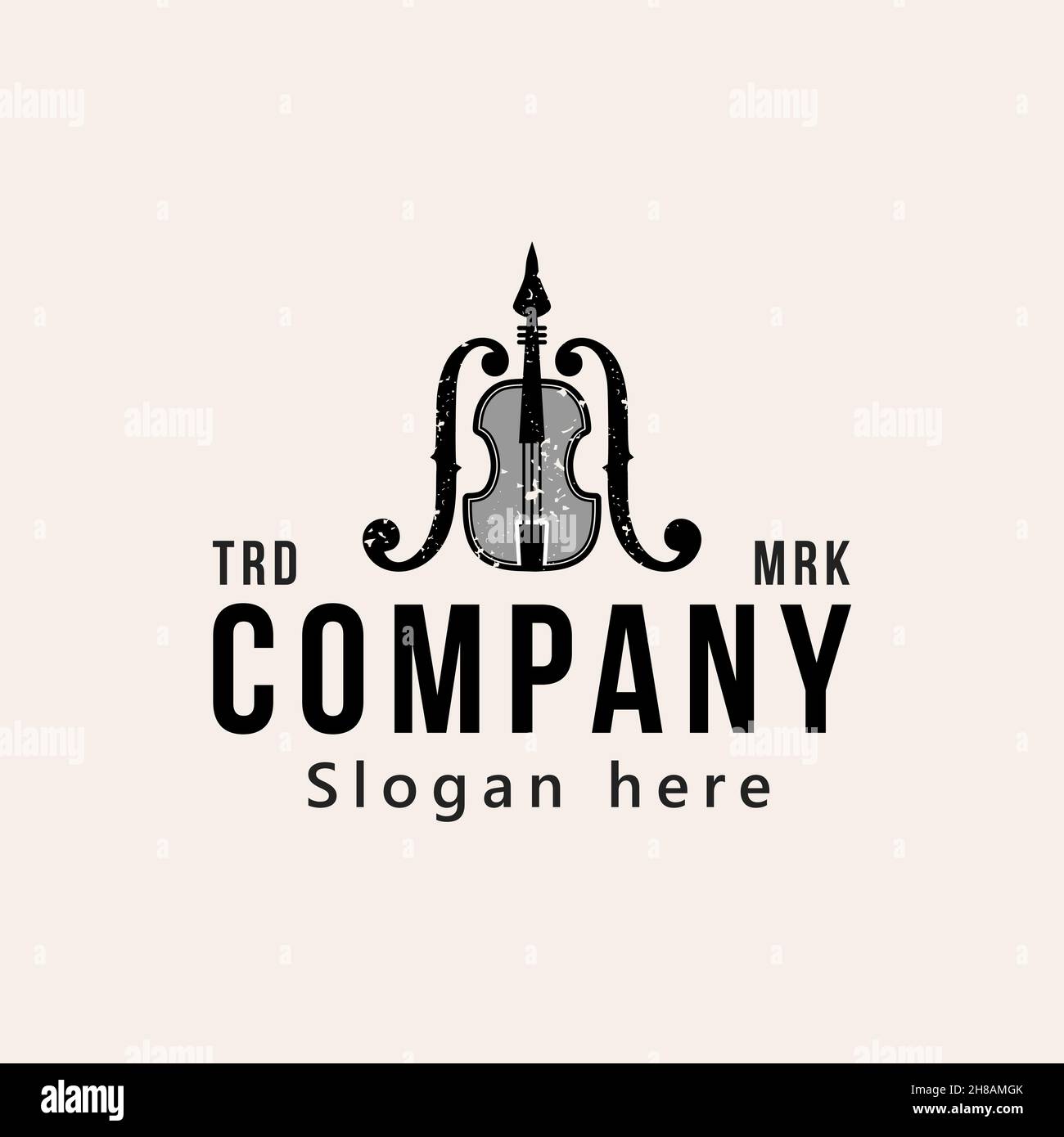 violin logo, musical instrument logo design, vector illustration Stock ...