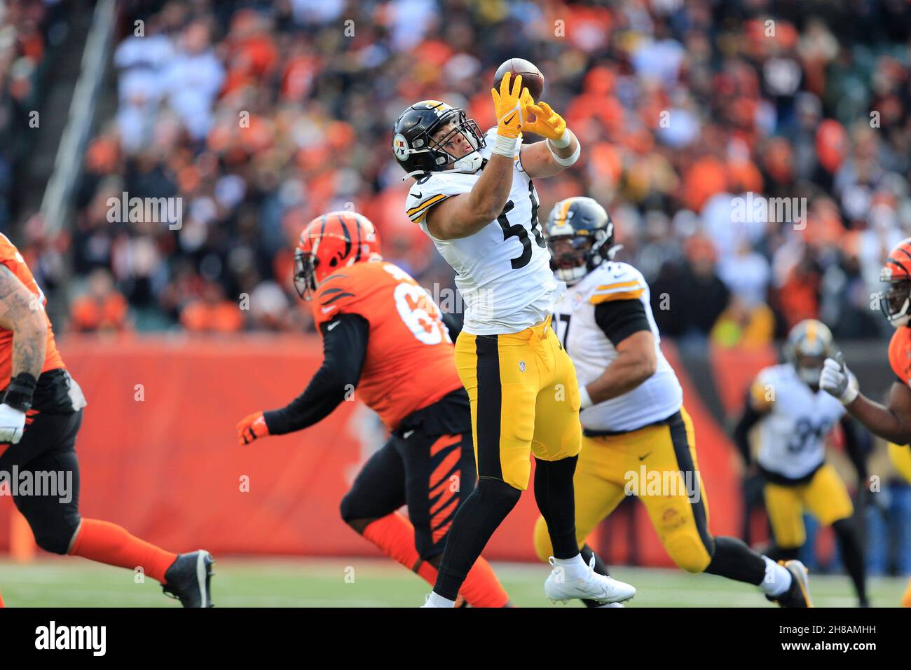 Cincinnati, Ohio, USA. 28th Nov, 2021. Pittsburgh Steelers outside ...