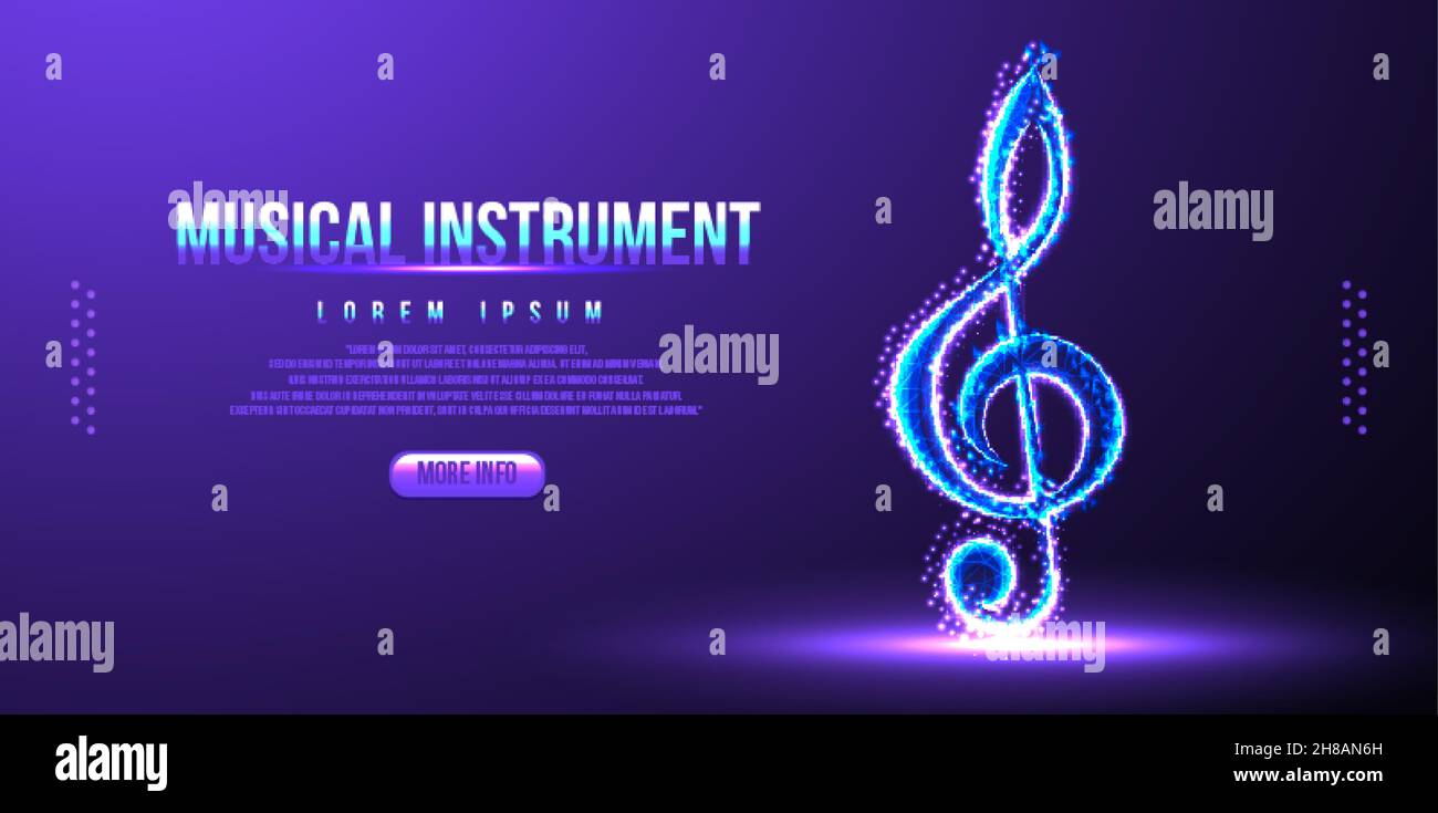 musical instrument note low poly wireframe Stock Vector Image & Art - Alamy