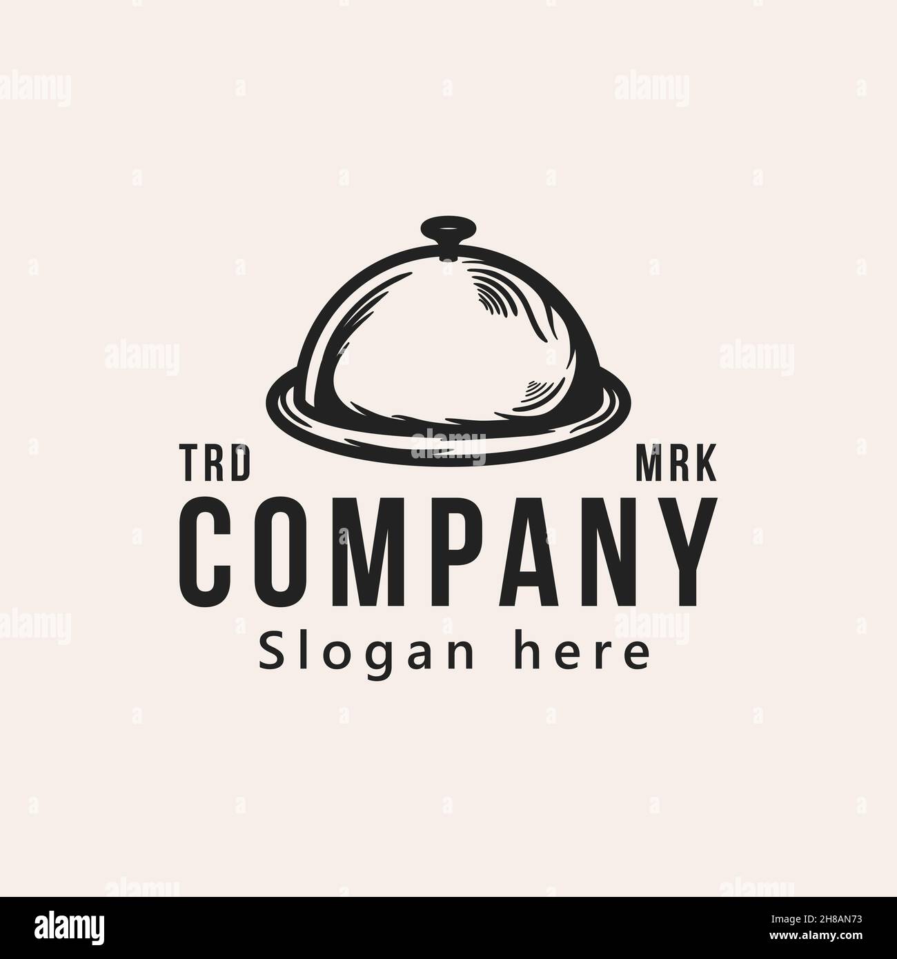 cloche serving plate vector logo design. vector illustration Stock ...