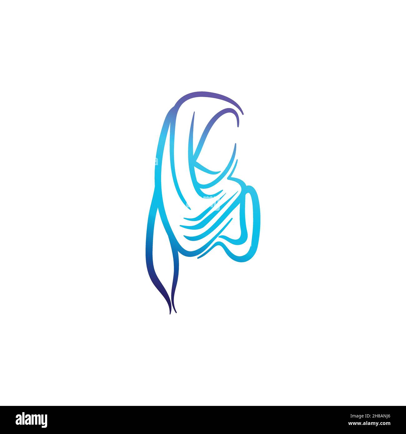 creative hijab blue color logo Ideas. Inspiration logo design. Template ...
