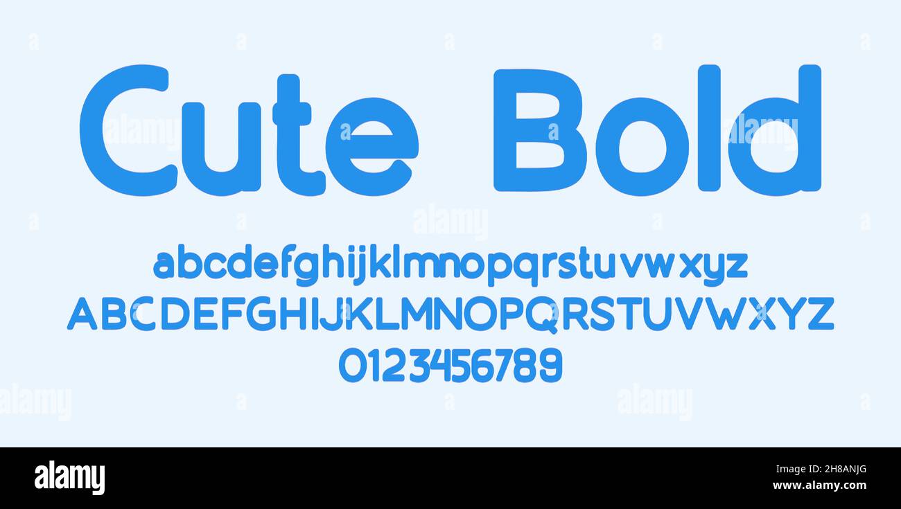 Cute bold font vector illustration isolated Background Stock Vector ...