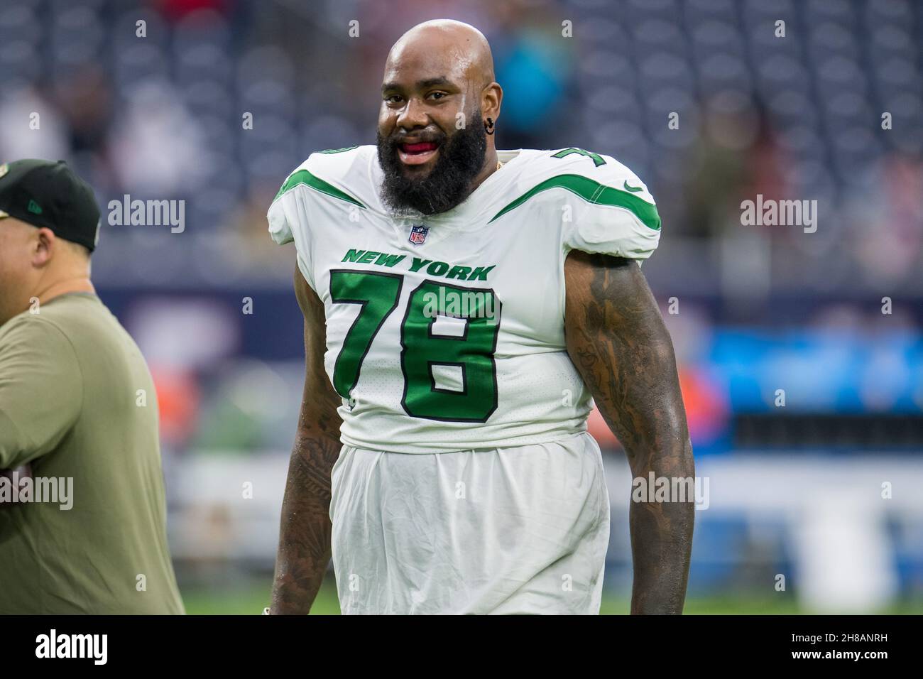 Houston, TX, USA. 28th Nov, 2021. New York Jets offensive tackle Morgan ...
