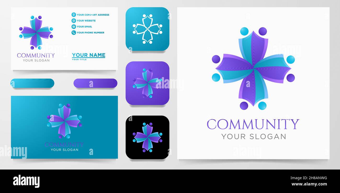 Community Logo Design Vector Illustration Stock Vector Image & Art - Alamy
