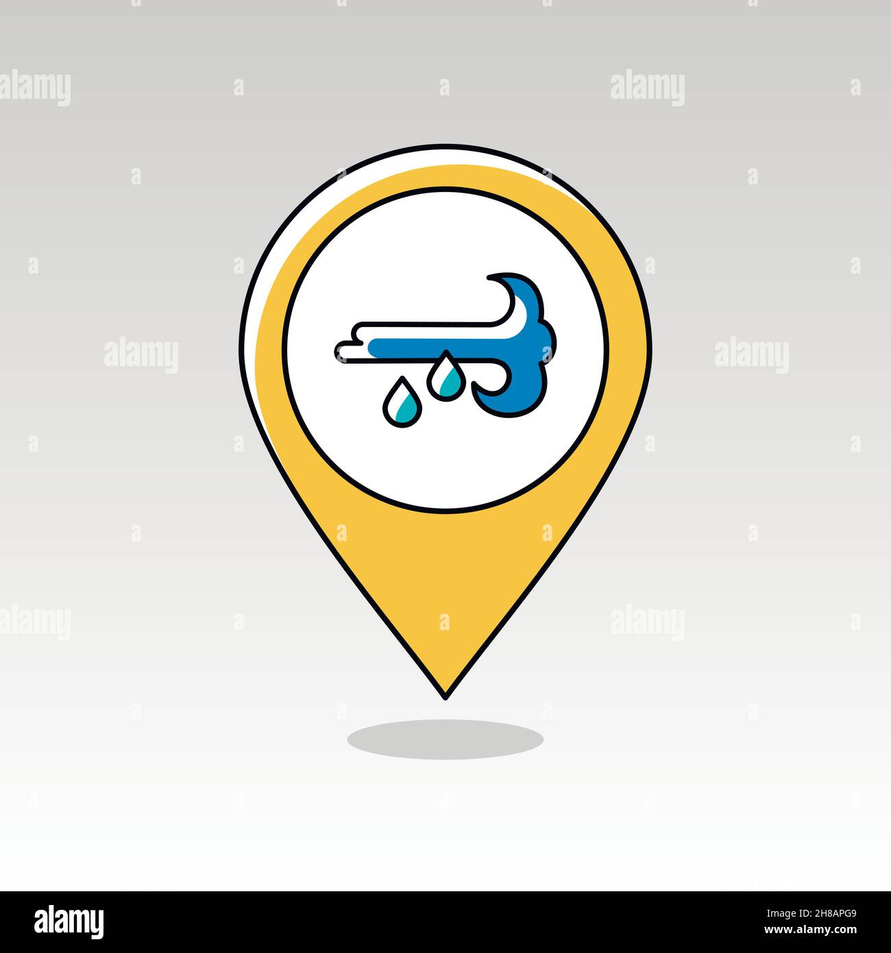 Hurricane Symbol On A Weather Map