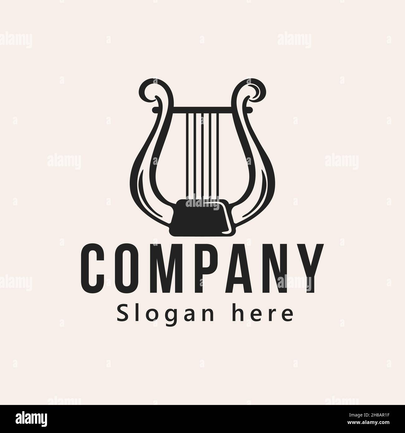 ancient harp and lyre logo design, vector illustration Stock Vector ...