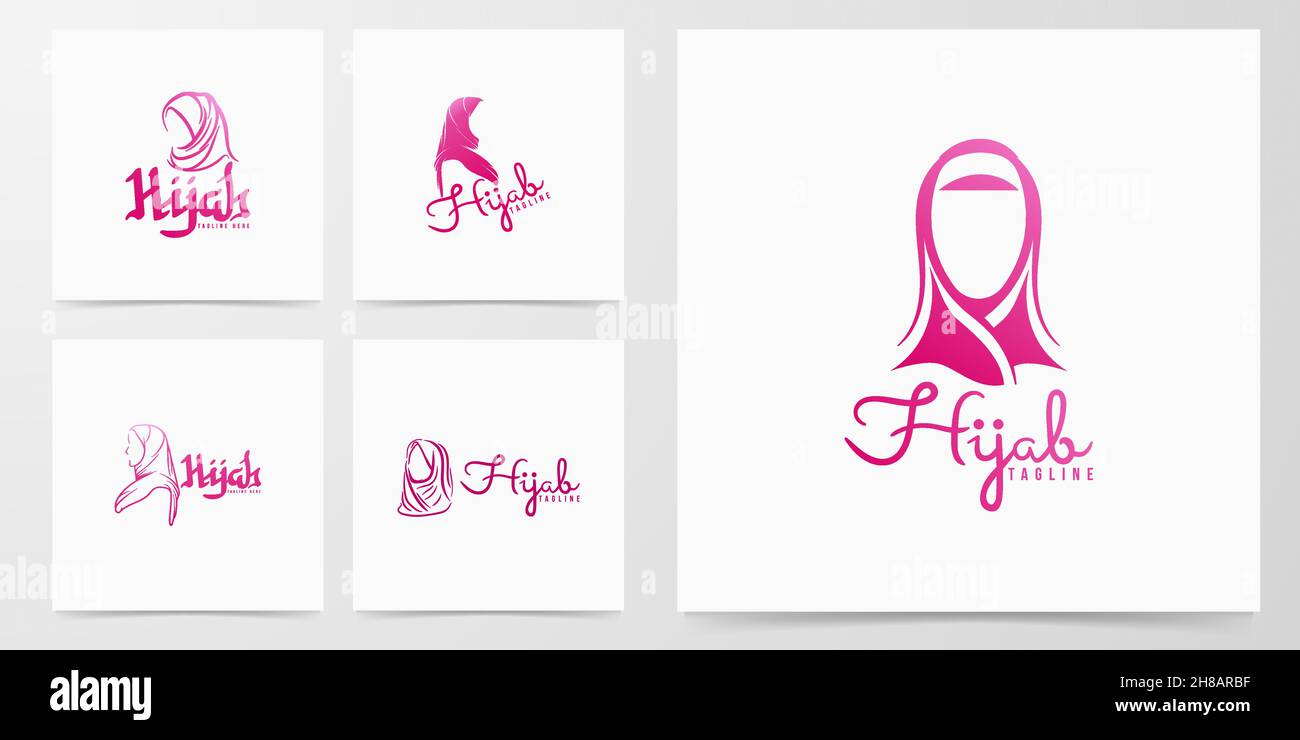 Gradient scraf Hijab Logo Stock Vector Image & Art - Alamy