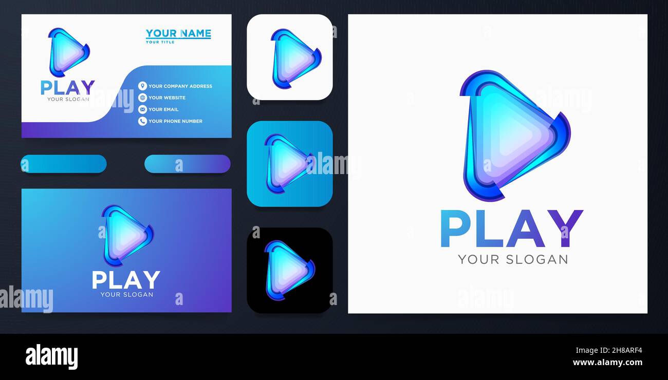 Play Button Logo Design Vector Illustration Stock Vector Image & Art - Alamy