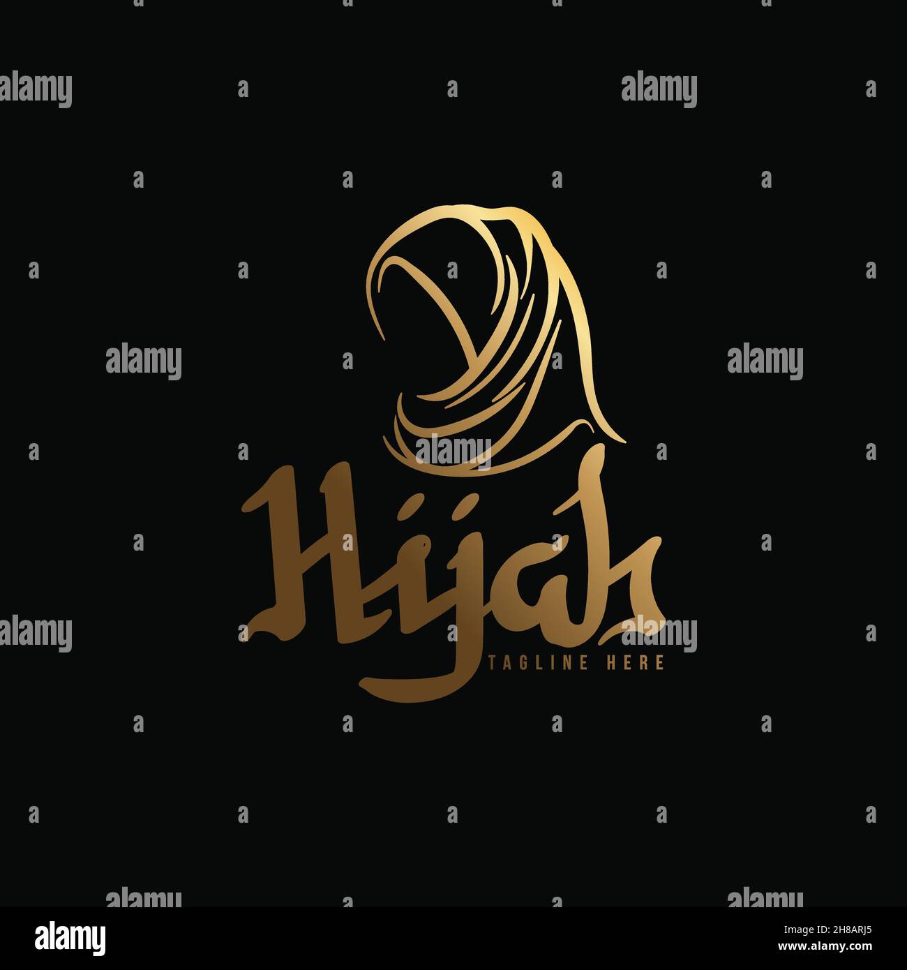 golden Muslim Scarf, luxury hijab logo Ideas. Inspiration logo design ...