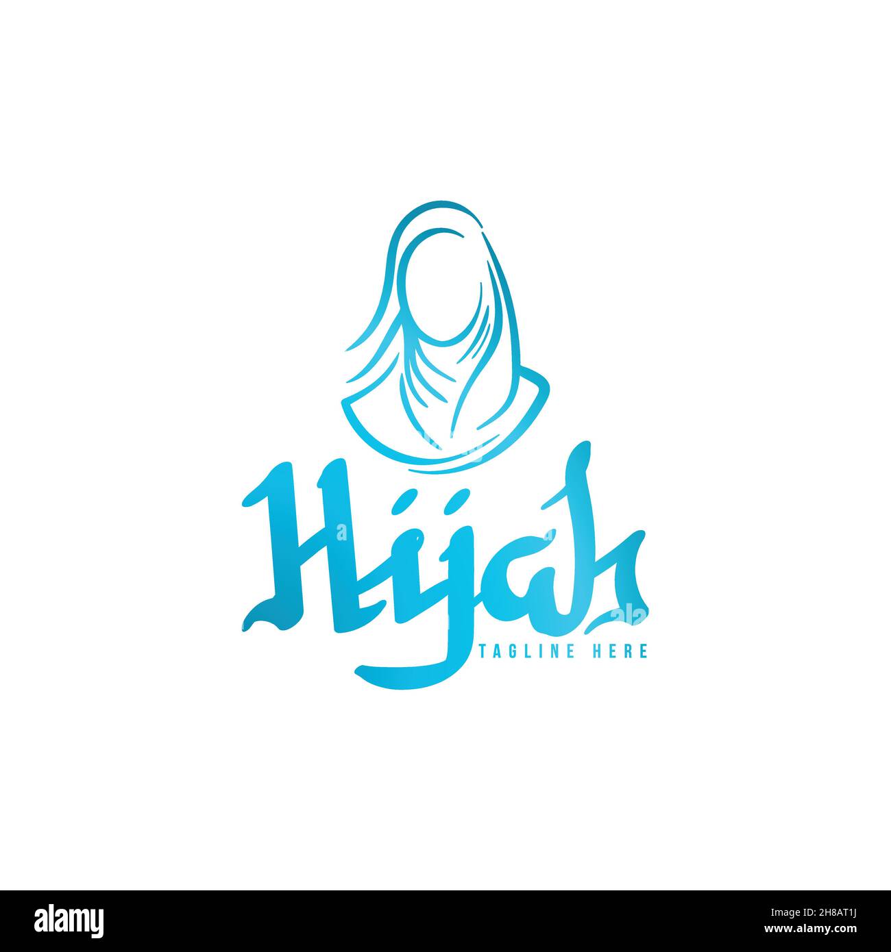 creative hijab blue color logo Ideas. Inspiration logo design. Template ...