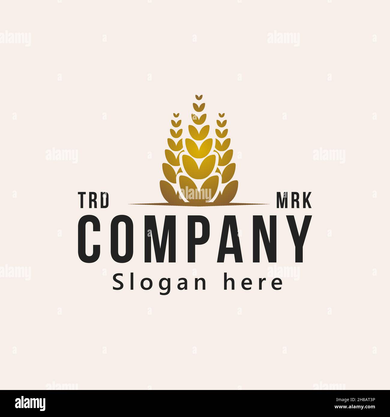 Ear vector logotype. Grain wheat with hands logo design. vector ...