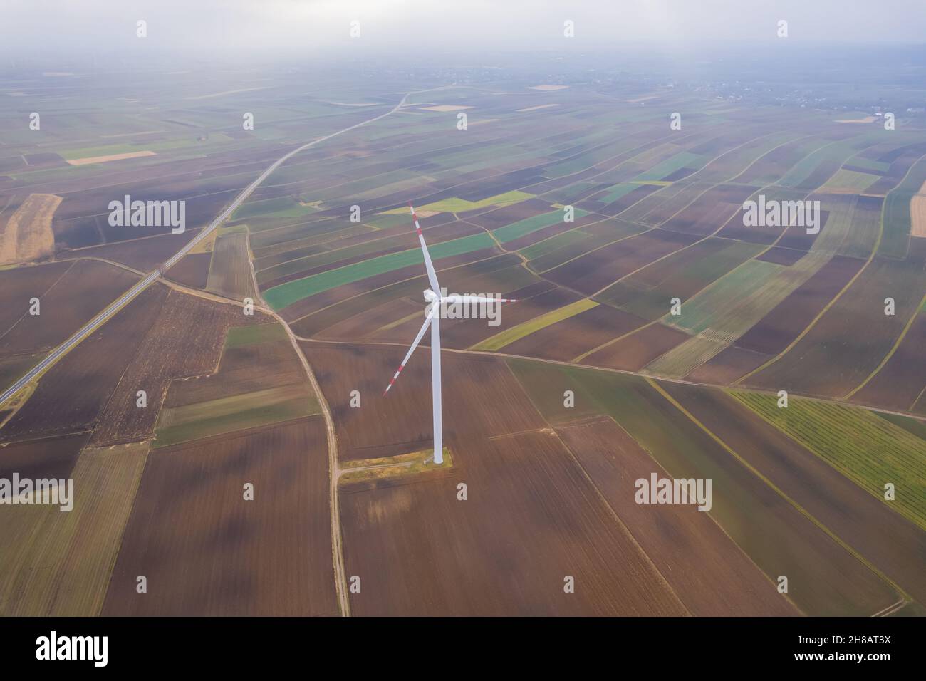 Aerial view of wind farm Stock Photo - Alamy