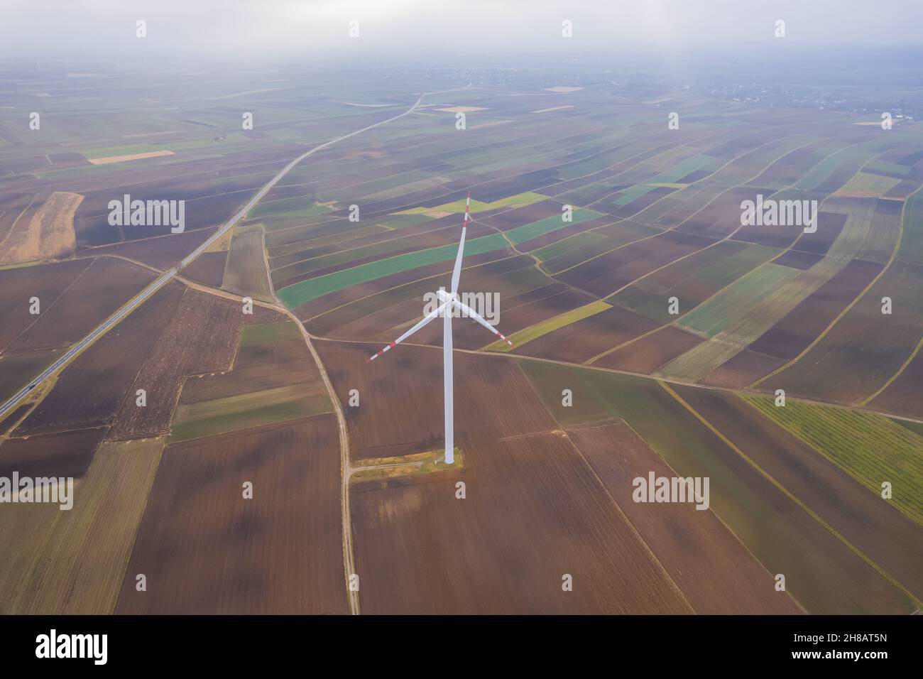 Aerial view of wind farm Stock Photo - Alamy