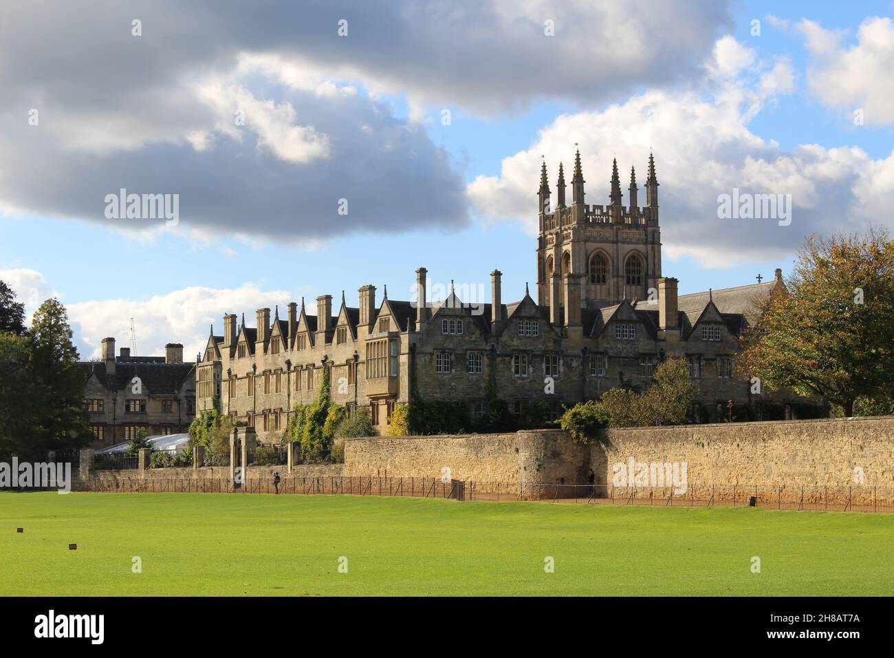 Merton College as seen from Merton Field on a sunny October day (Oxford ...