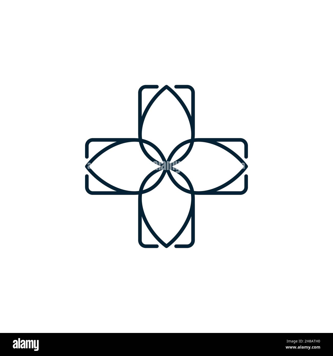 leaf and medical care symbol. vector illustration. isolated on white ...