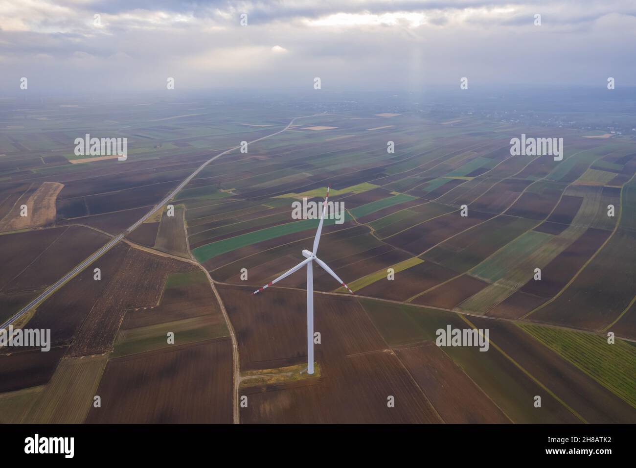 Aerial view of wind farm Stock Photo - Alamy
