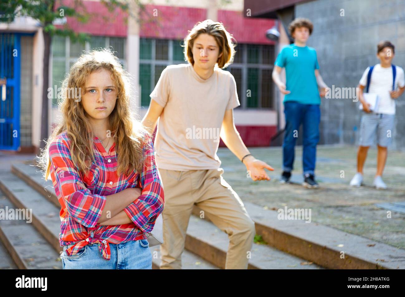 Friends argue school hi-res stock photography and images - Alamy