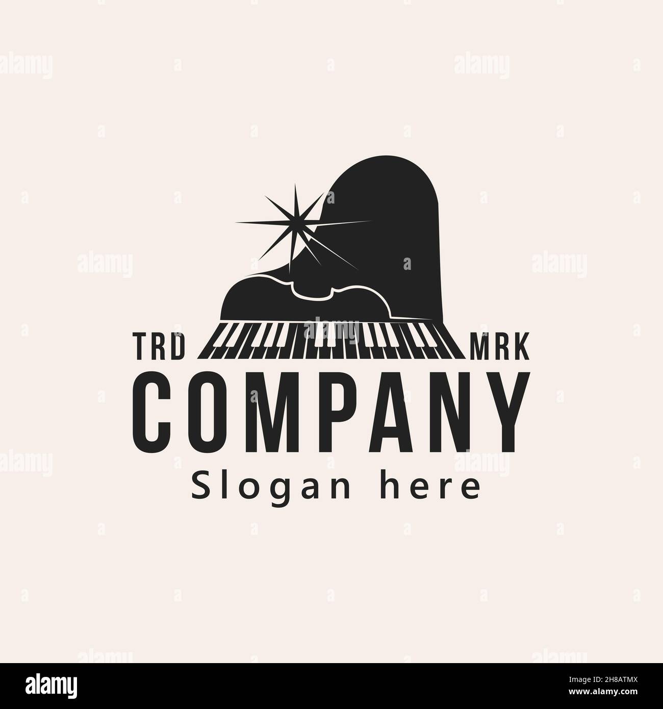 Grand Piano Key logo design. vector illustration Stock Vector Image ...