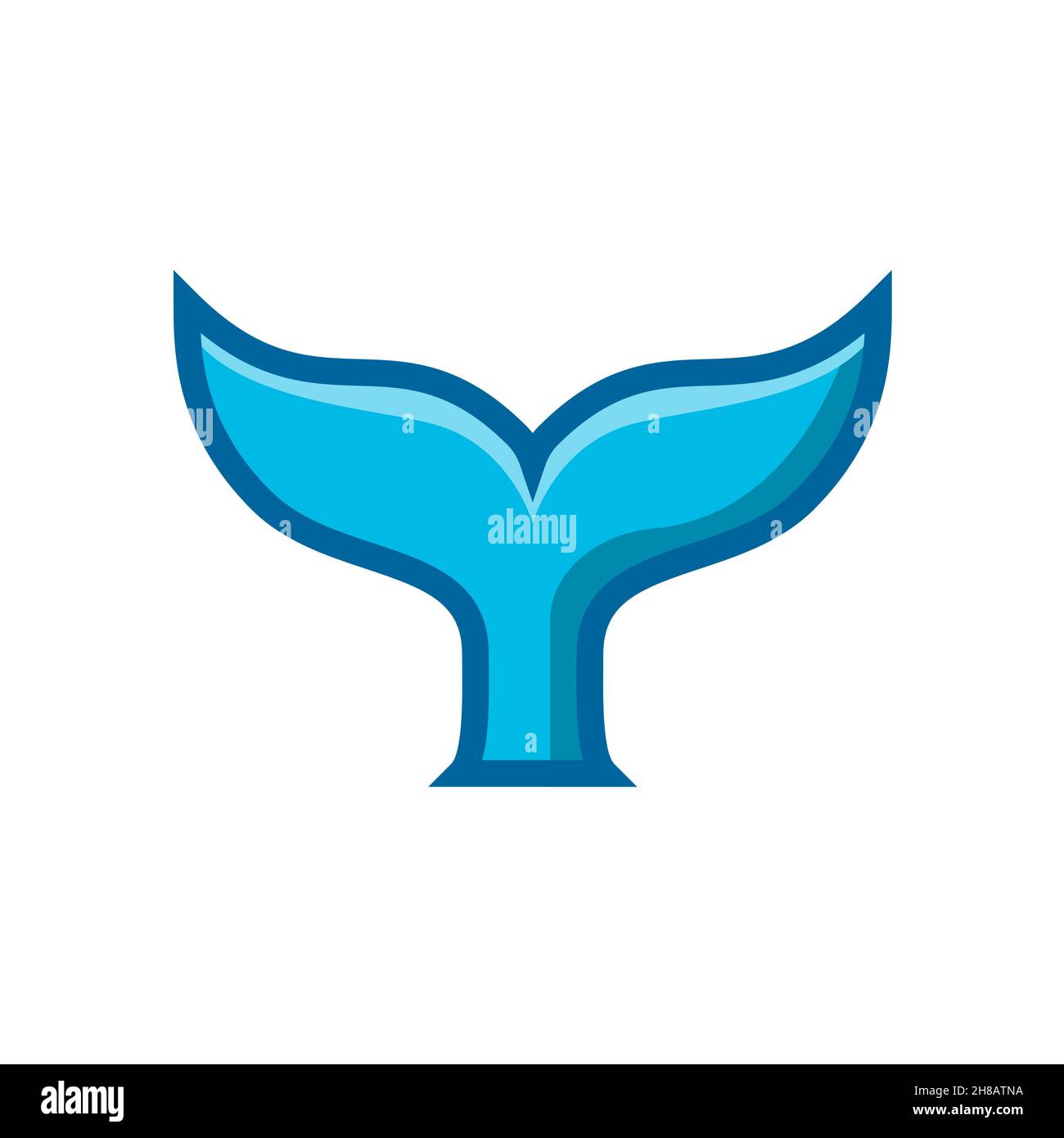 whale tail, sea animal icon vector illustration isolated on white ...