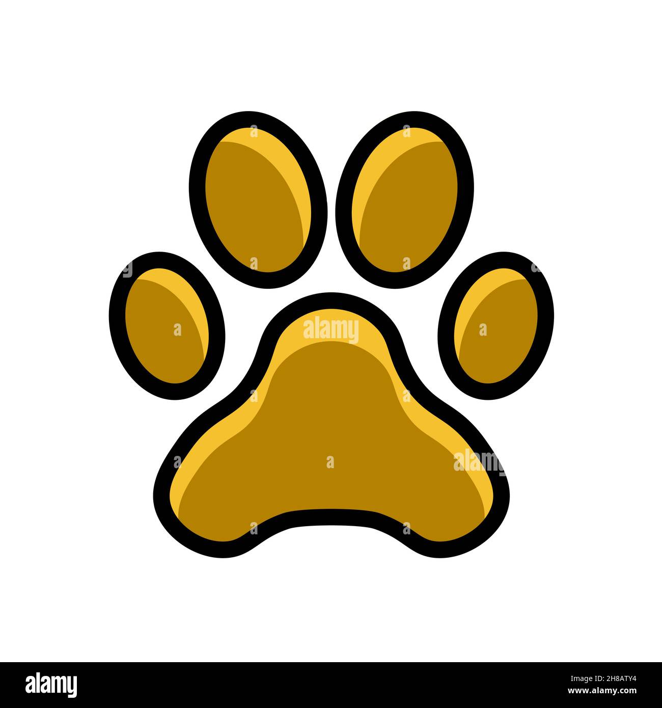 paw, animal track icon vector illustration isolated on white background ...