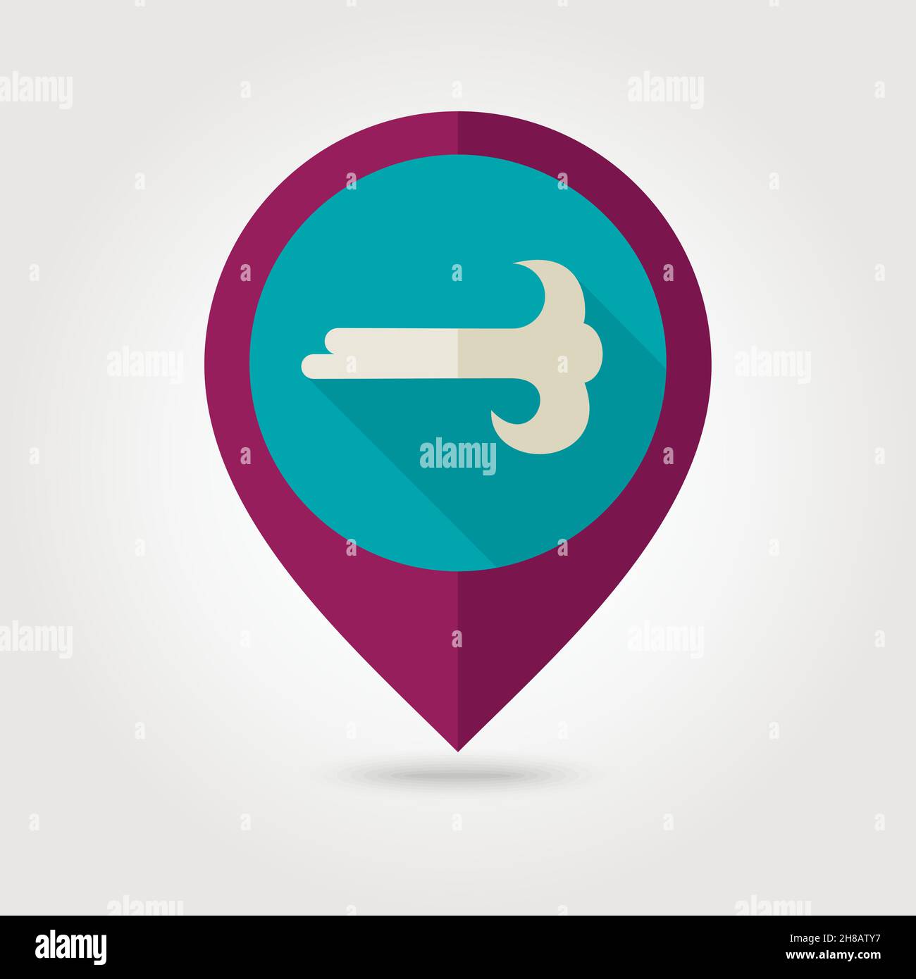 Wind flat pin map icon. Map pointer. Map markers. Meteorology. Weather ...