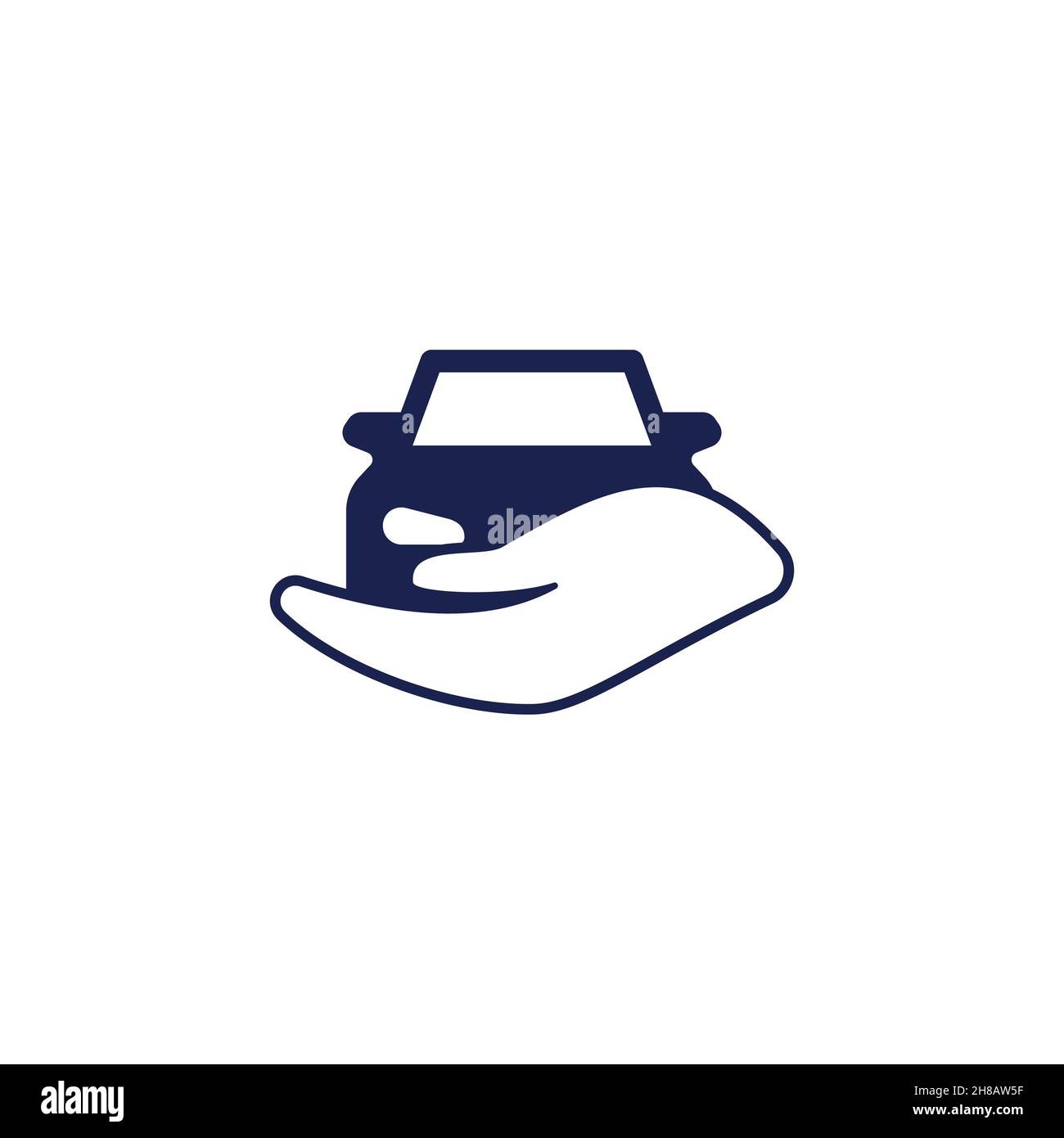 hand holding car, assurance logo. vector illustration Stock Vector ...