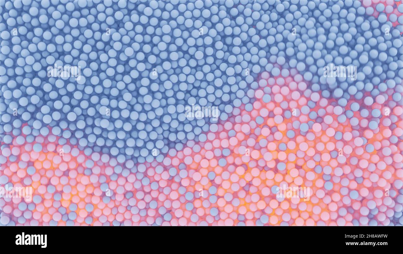 Thousands of spherical particles forming an abstract background. 3D ...