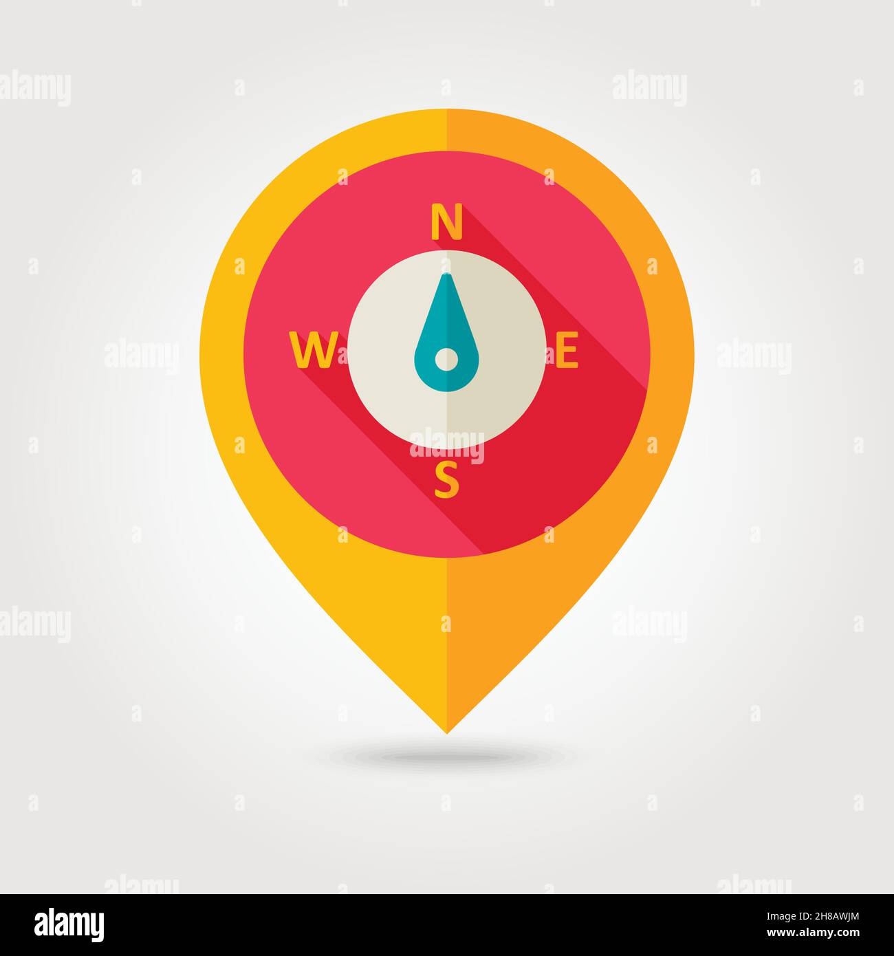 Compass flat pin map icon. Map pointer. Map markers. Meteorology ...