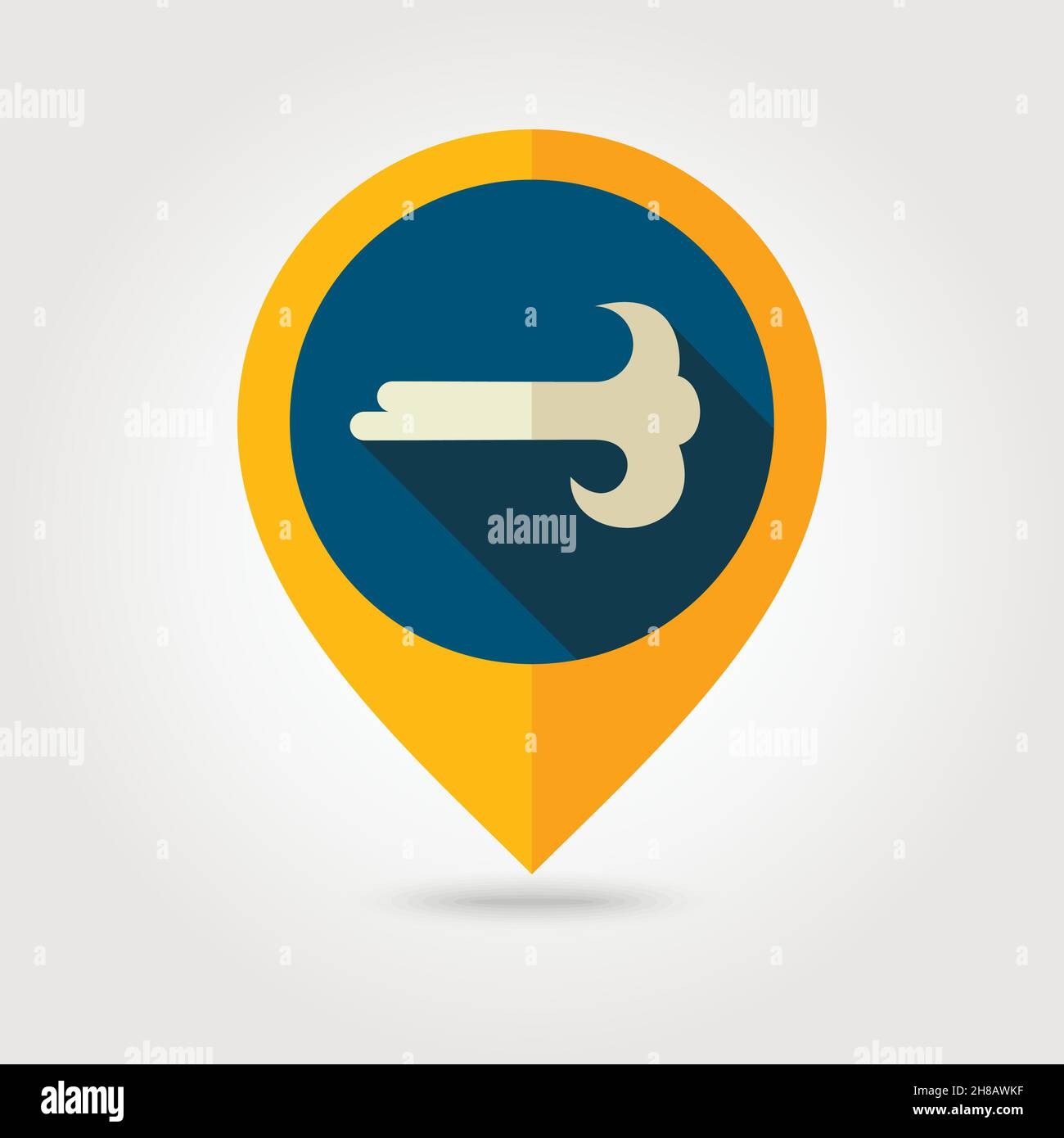 Wind flat pin map icon. Map pointer. Map markers. Meteorology. Weather ...