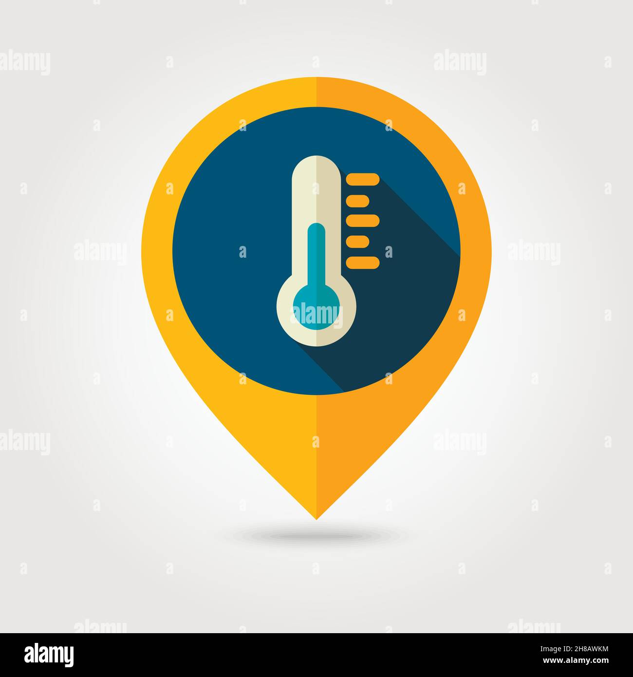 Thermometer flat pin map icon. Map pointer. Map markers. Meteorology ...
