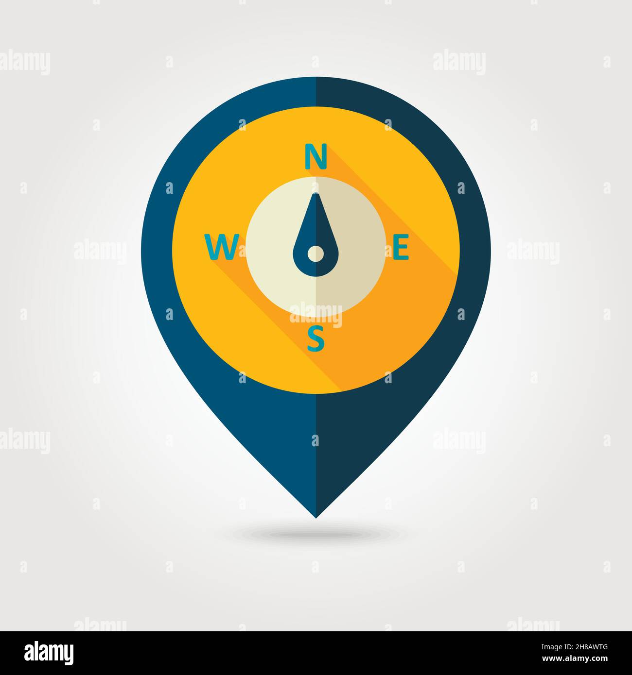 Compass flat pin map icon. Map pointer. Map markers. Meteorology ...