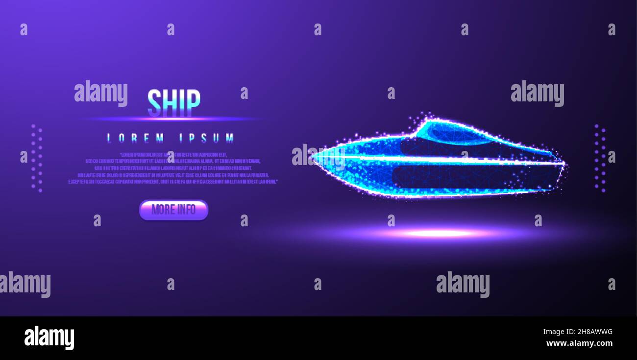 ship low poly wireframe Stock Vector Image & Art - Alamy