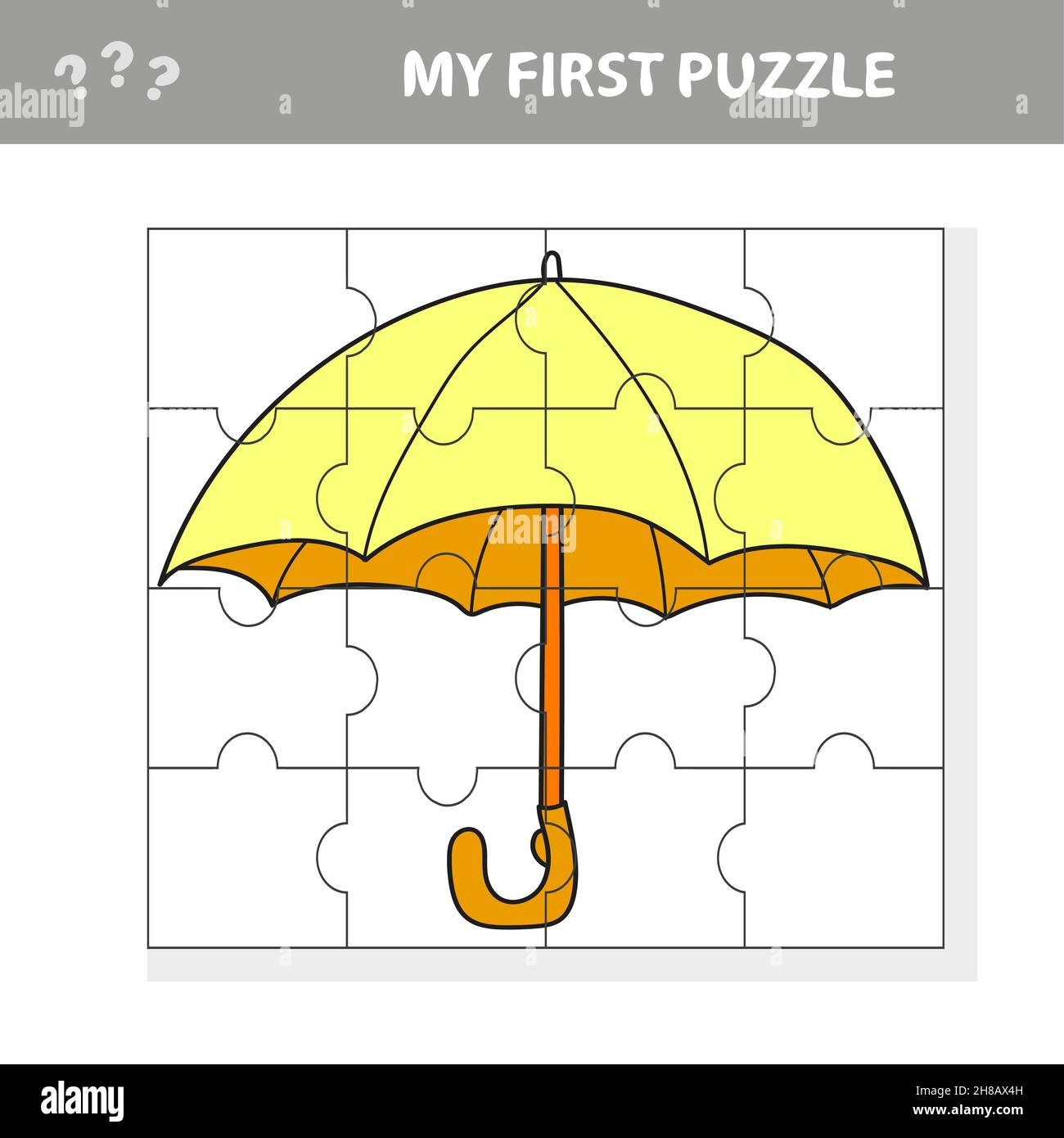Umbrella in cartoon style, education game for development of preschool ...