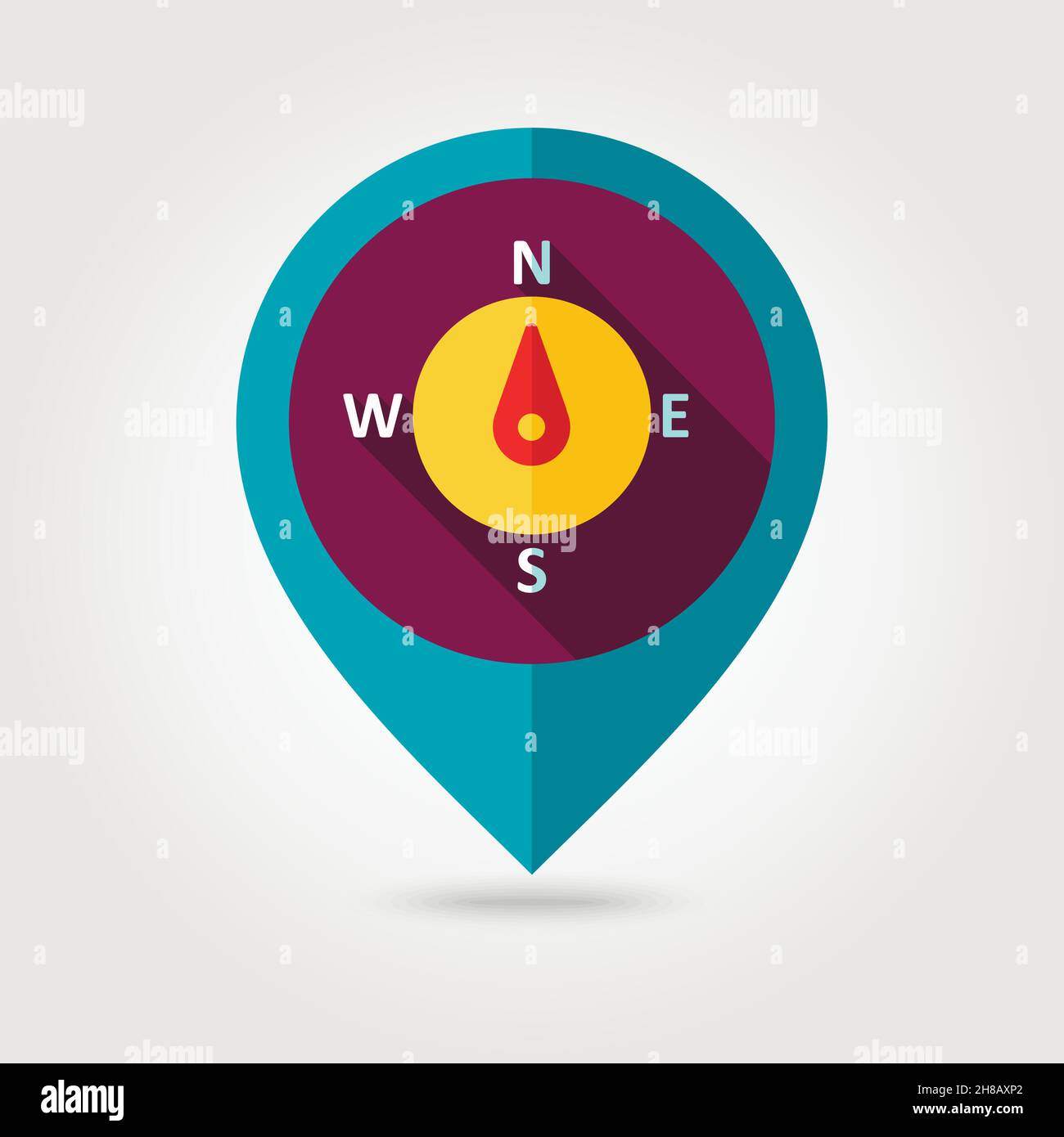 Compass flat pin map icon. Map pointer. Map markers. Meteorology ...