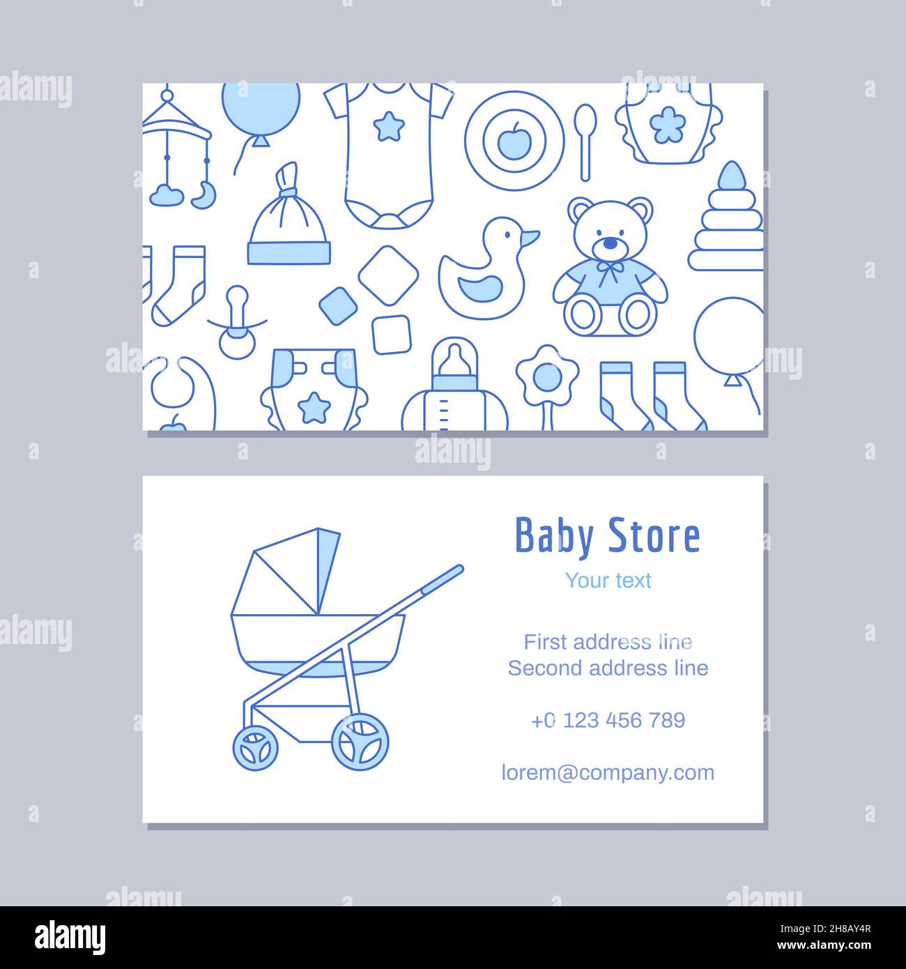 Baby store discount card outline design template Stock Vector Image ...
