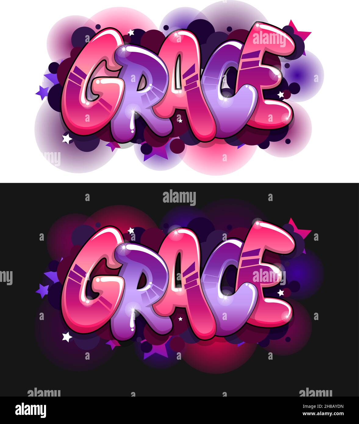 Graffiti styled Name Design - Grace Cool legible graffiti art Stock ...