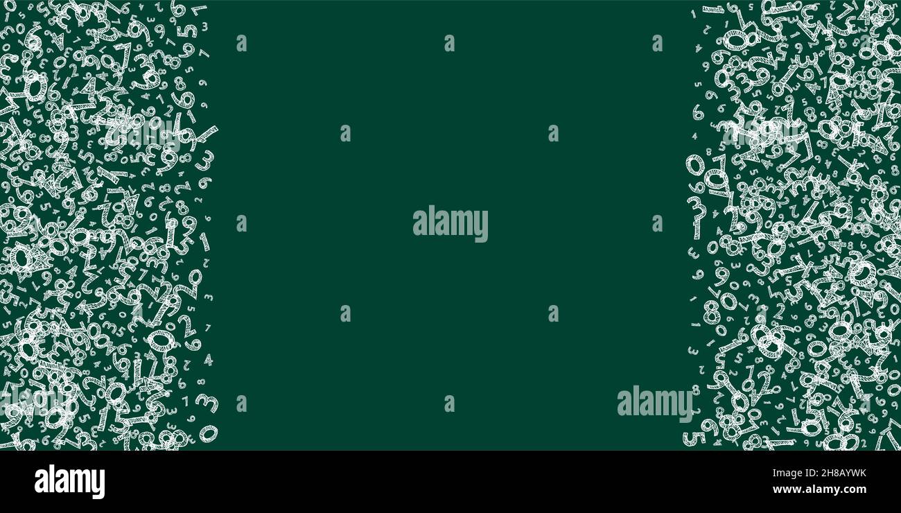 Falling childish chalk numbers. Math study concept with flying digits ...