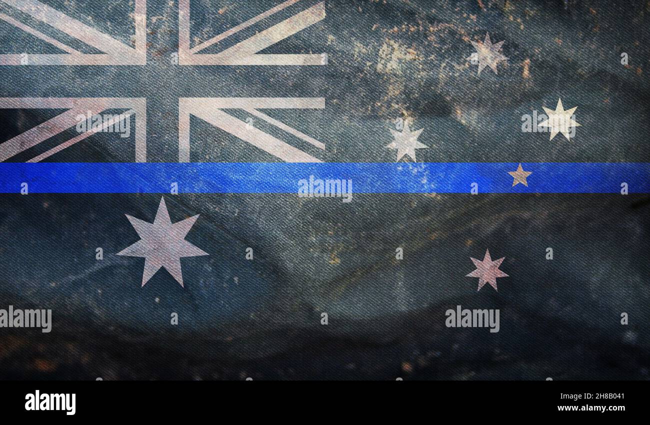 Top view of Blue Line, Australia flag, no flagpole. Plane design ...