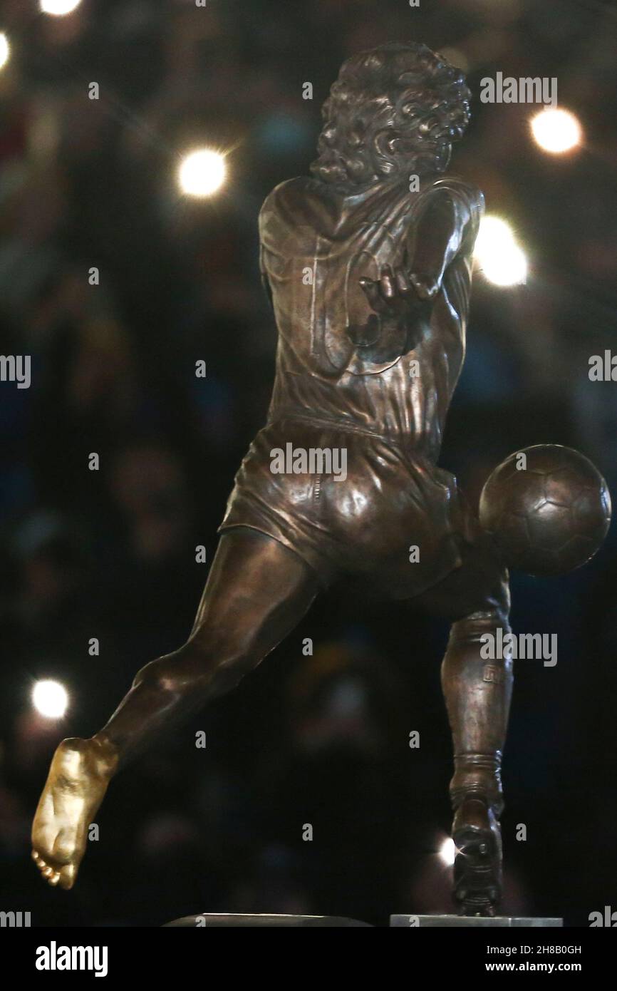 ssc napoli presents the statue dedicated to maradona during the Serie A ...